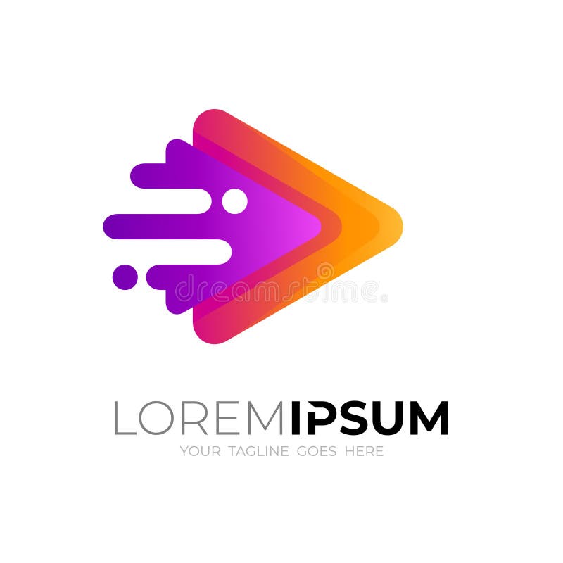 Play Logo and Swoosh Design Combination, 3d Style Stock Vector ...