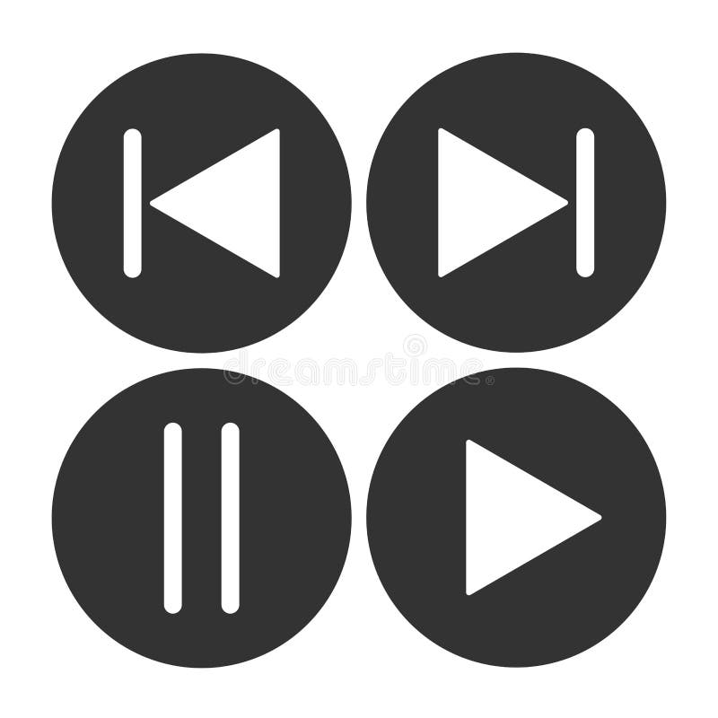 Play Media Button Icon. Music and Video Forward Click Shape Symbol ...