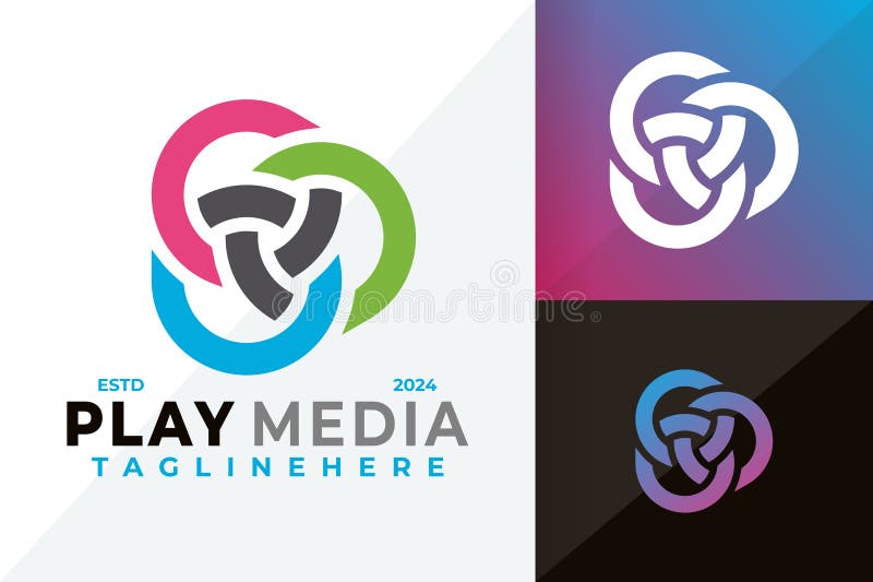 Play Media Entertainment Symbol Logo Icon Vector Design Illustration ...