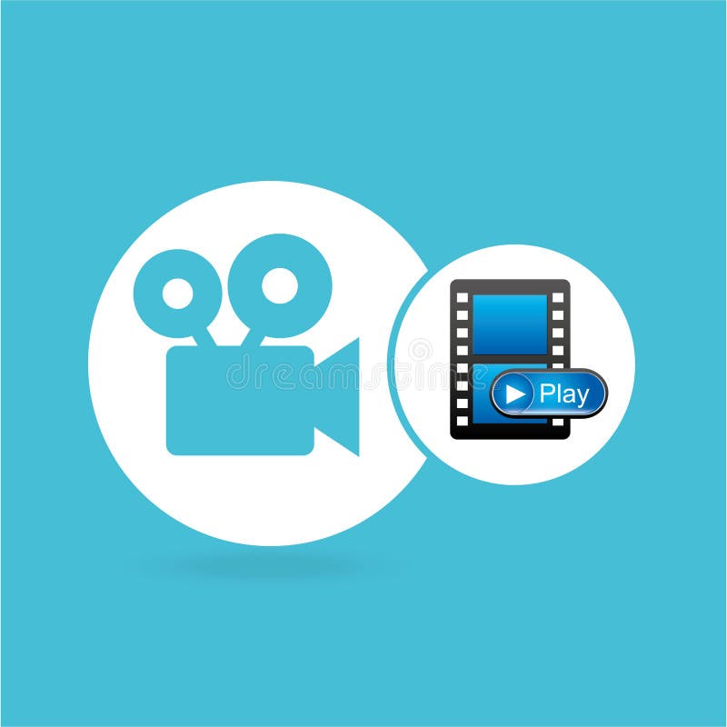 Play Movie Film Camera Design Stock Vector - Illustration of modern ...