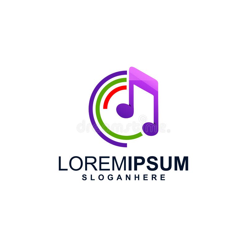 Play Music Logo Design stock photo. Image of internet - 229882434