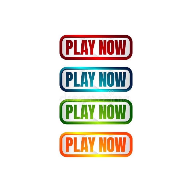 Play Now Button Four Colored Editable Call To Action Buttons Vector ...