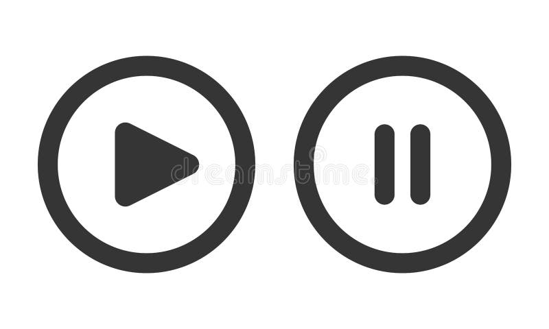 Play and Pause Buttons - Vector Illustration Stock Illustration ...