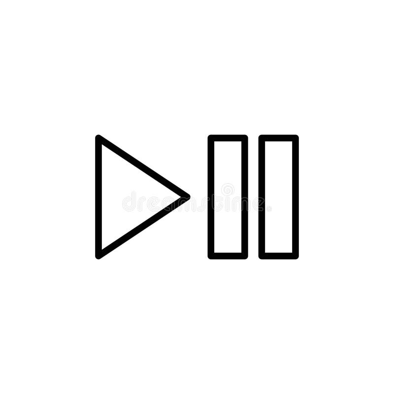 Play Pause Icon Thin Line Art Isolated Stock Vector - Illustration of ...
