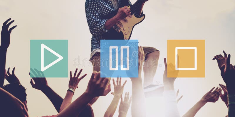 Play Pause Stop Multimedia Entertainment Control Concept Stock Photo ...