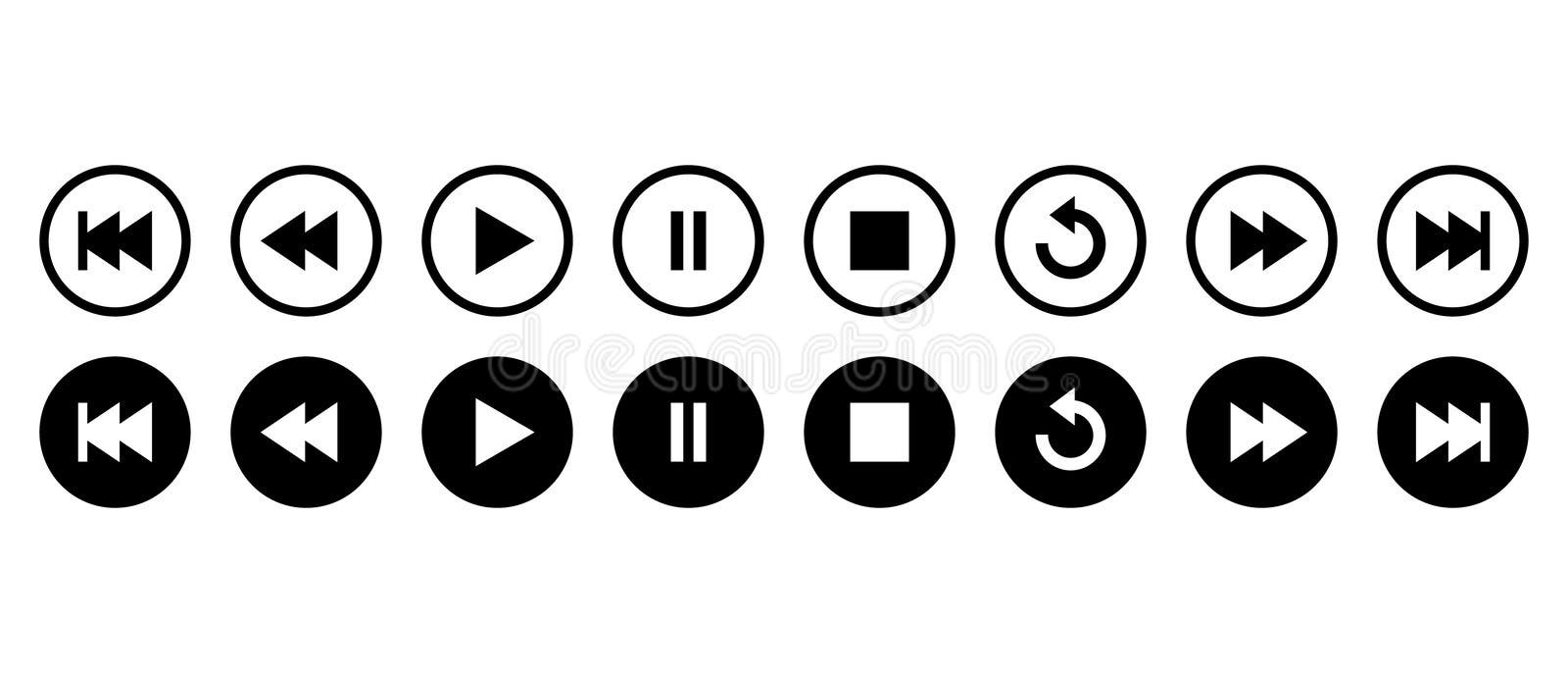 Play Pause Stop Button Stock Illustrations – 10,164 Play Pause Stop ...