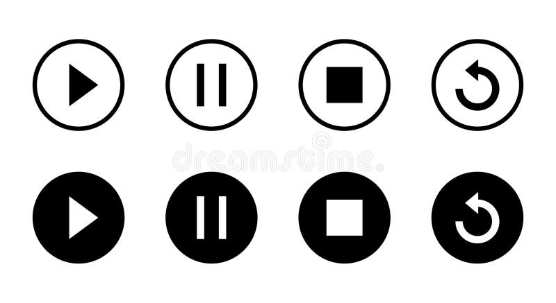 Youtube Play Pause Icon Stock Illustrations – 269 Youtube Play Pause ...