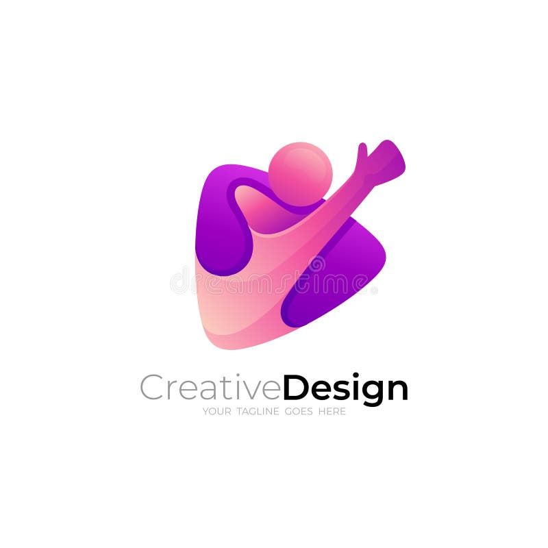 Play and People Active Logos, Triangle Design Stock Vector ...