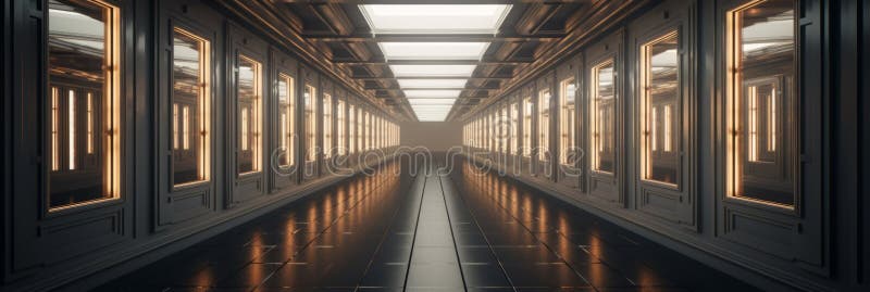 A Play on Perspective, Showing a Corridor of Repeating Doors or Windows ...