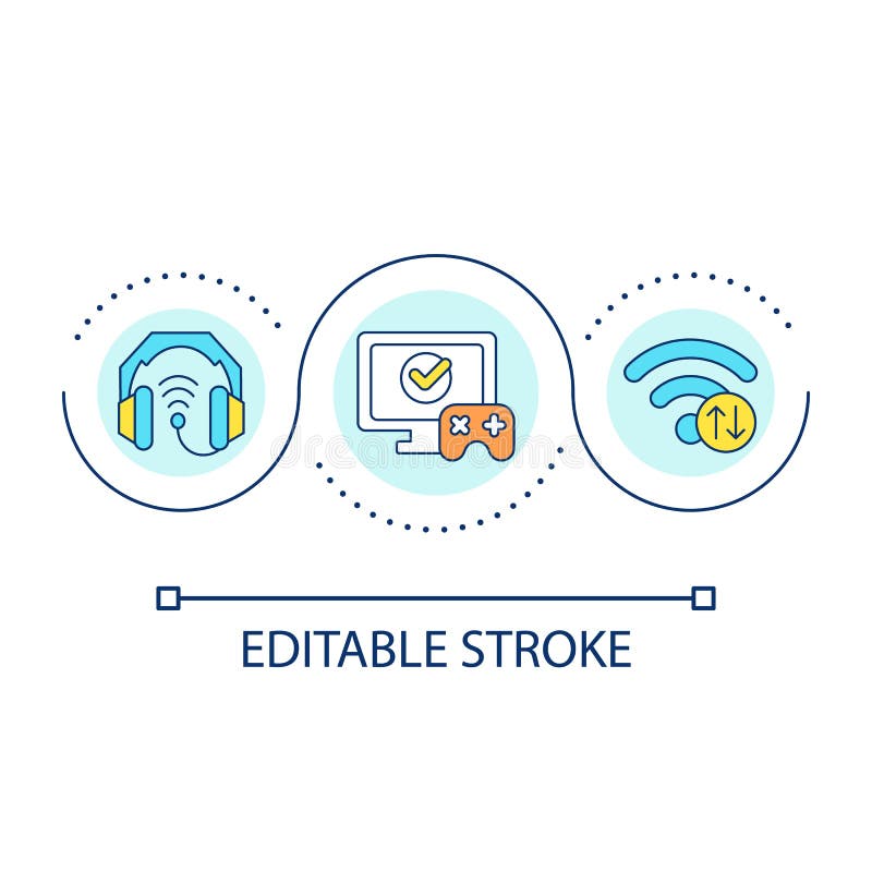 Play on Powerful PC Concept Icon Stock Vector - Illustration of ...