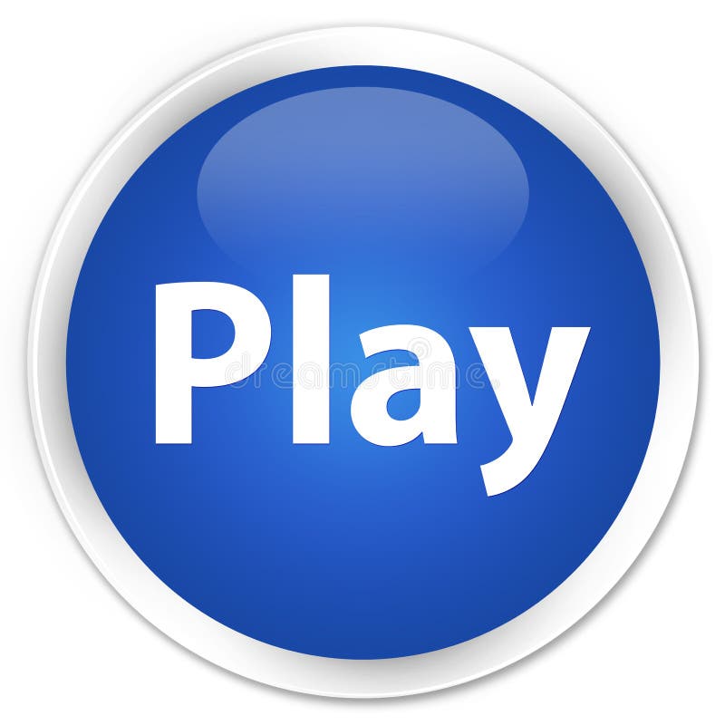 Play Premium Blue Round Button Stock Illustration - Illustration of ...
