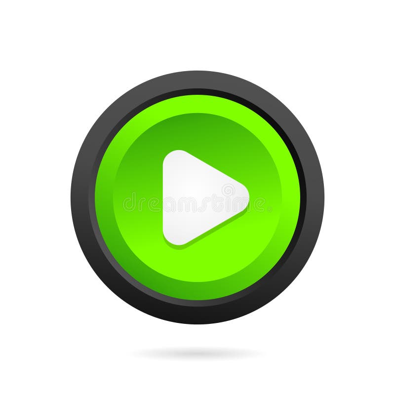 Circle Play Icon for Video Isolated and Transparent, Flat Button Play ...