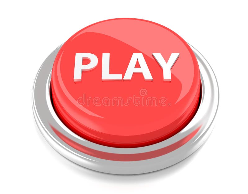 PLAY on Red Push Button. 3d Illustration Stock Illustration ...