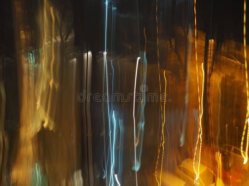 Abstract Picture Play with Strings of Light at Night Stock Photo ...