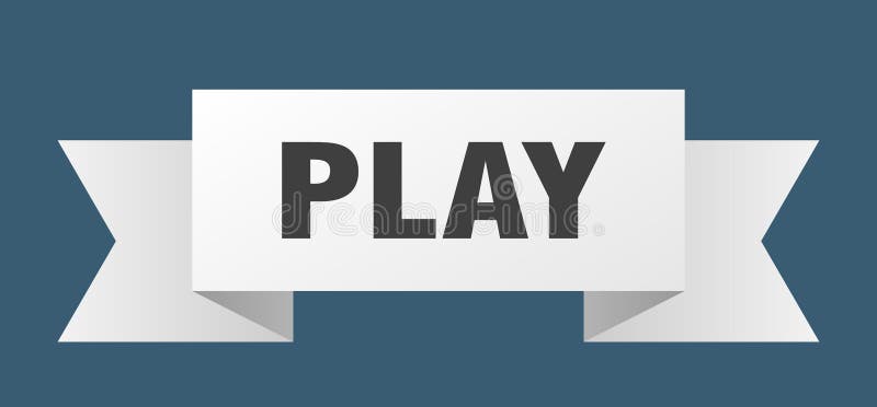 Play ribbon. stock vector. Illustration of play, flat - 153943427
