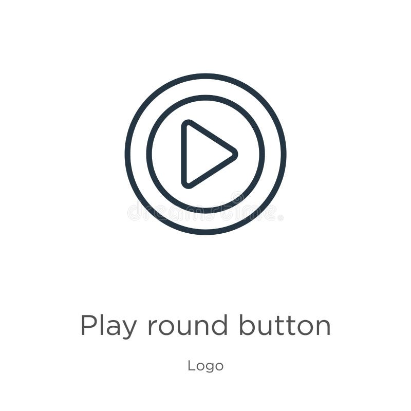 Play Round Button Icon Vector. Trendy Flat Play Round Button Icon from ...