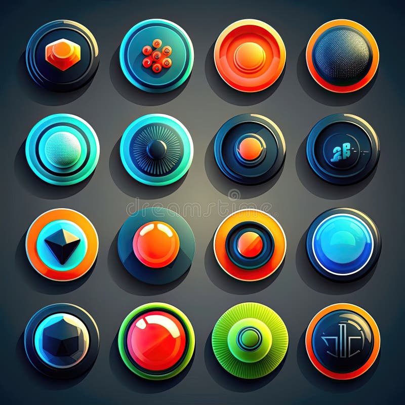 Button Round Frame Game Ai Generated Stock Illustration - Illustration ...