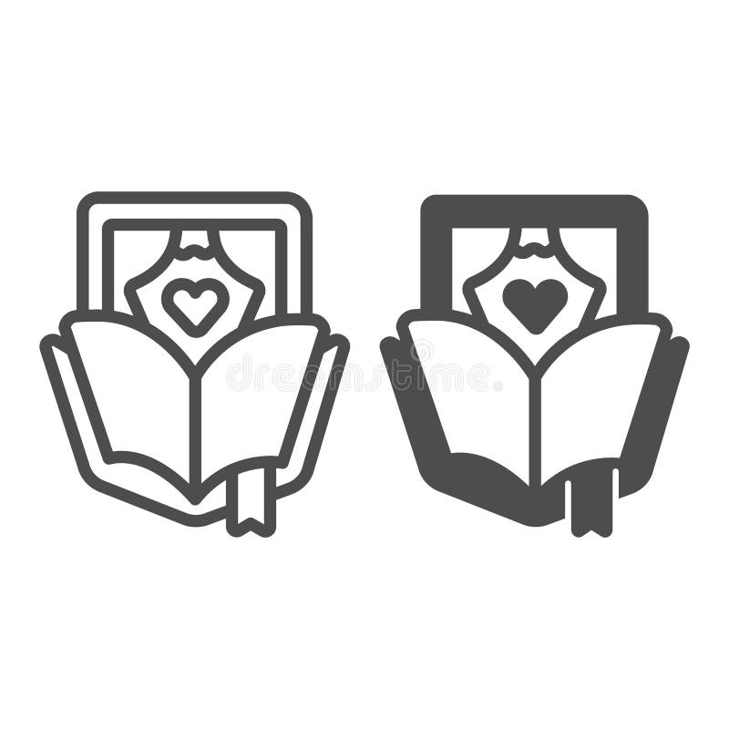 Play Script, Book, Heart, Bookmark and Curtains Line and Solid Icon ...