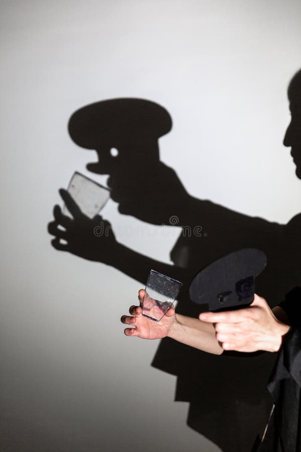 Play Shadow Projected Against a White Background. a Cook Stock Image ...