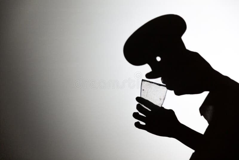 Play Shadow Projected Against a White Background. a Cook Stock Image ...