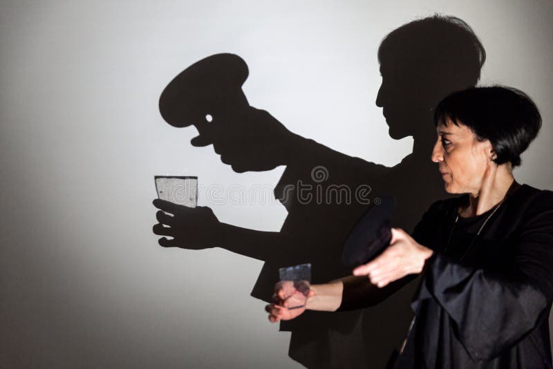 Play Shadow Projected Against a White Background. a Cook Stock Image ...