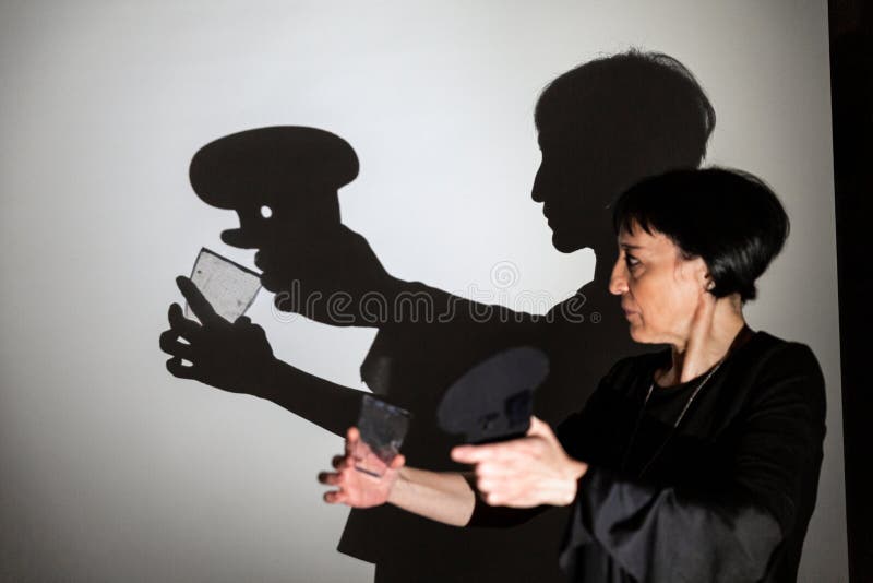 Play Shadow Projected Against a White Background. a Cook Stock Image ...