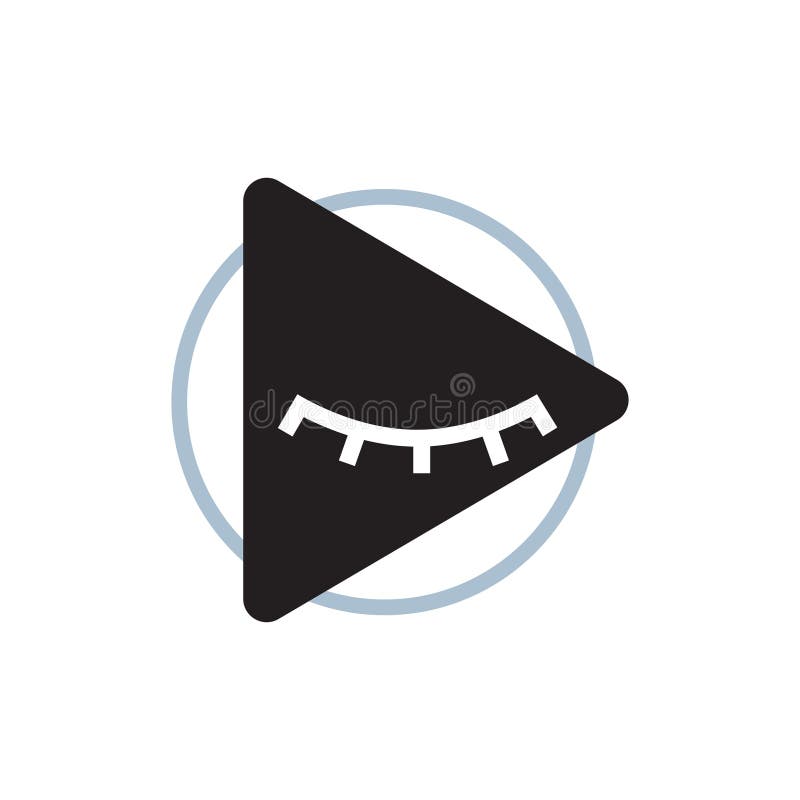 A Play Sign with Closed Eye Symbol. Isolated Vector Illustration Stock ...