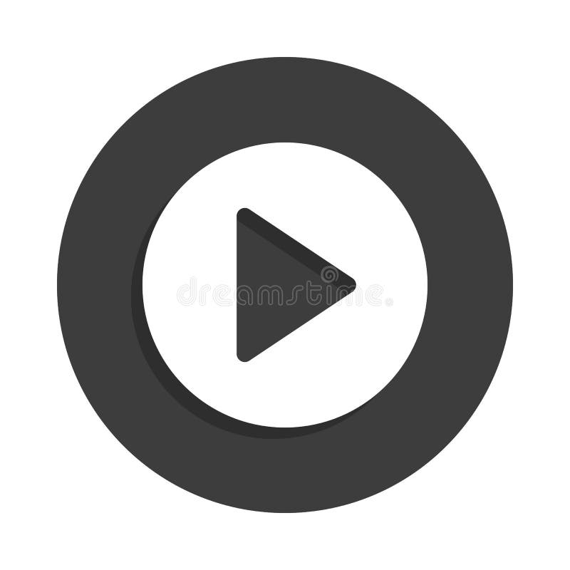 Play Sign Icon in Badge Style with Shadow Stock Illustration ...