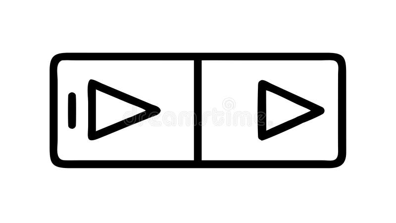 Play and Skip Media Player Buttons Icon, Audio Visual Controls, Vector ...