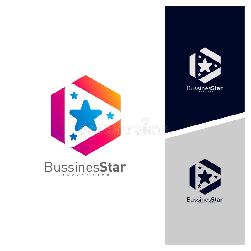 Play Star Logo Template Design Vector, Concept, Creative Symbol, Icon ...