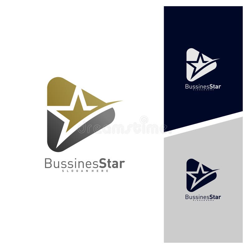 Play Star Logo Template Design Vector, Concept, Creative Symbol, Icon ...