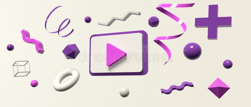 Play and Start Button Icon - 3D Render Stock Illustration ...