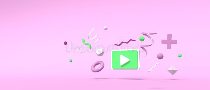 Play and Start Button Icon - 3D Render Stock Illustration ...