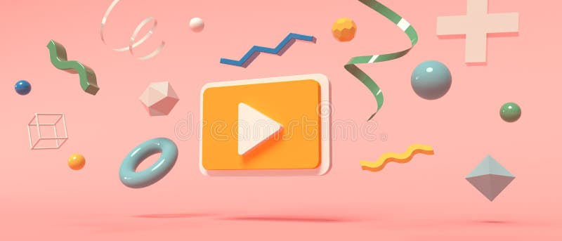 Play and Start Button Icon - 3D Render Stock Illustration ...