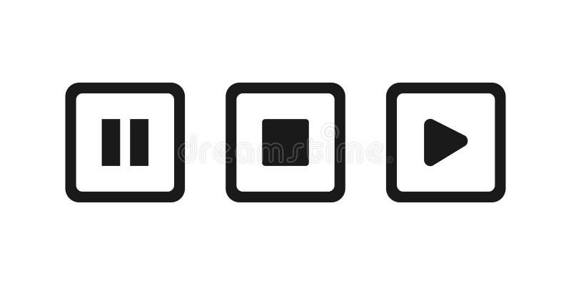 Button Player Icon. Stop Play and Pause Buttons for Web Design. Video ...