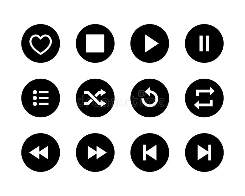 Play, Stop, Pause, Shuffle, Repeat, Previous, Next, Favorite, and List ... Play, Stop, Pause, Shuffle, Repeat, Previous, Next, Favorite, and List ...