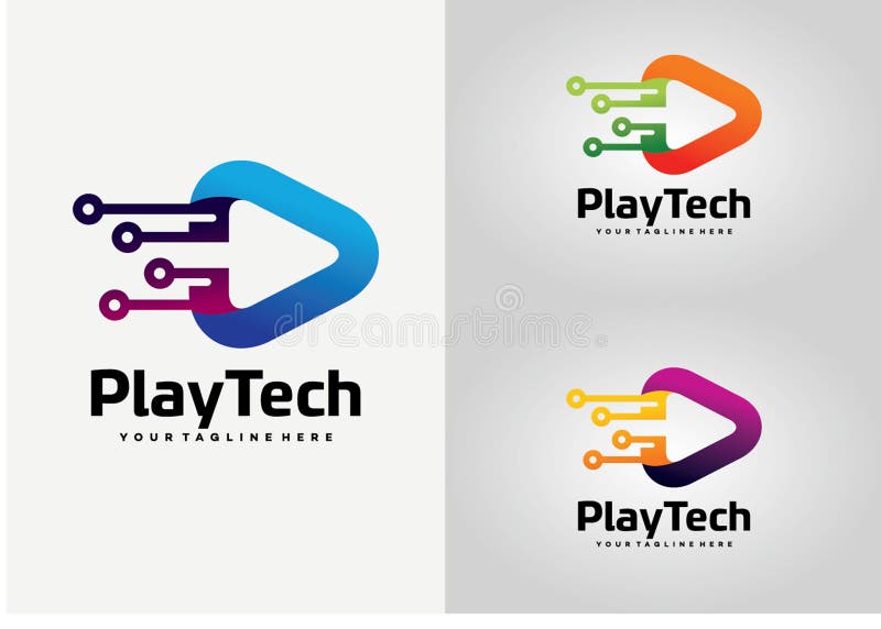 Modern Box Play Logo Design Template Stock Vector - Illustration of ...