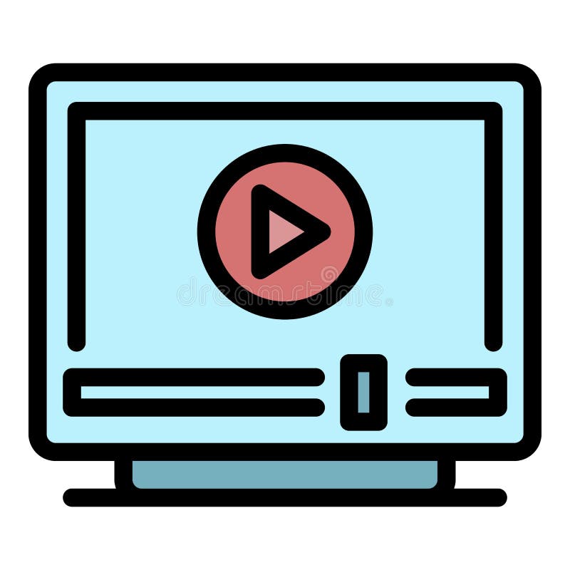 Play on Television Icon Color Outline Vector Stock Vector ...