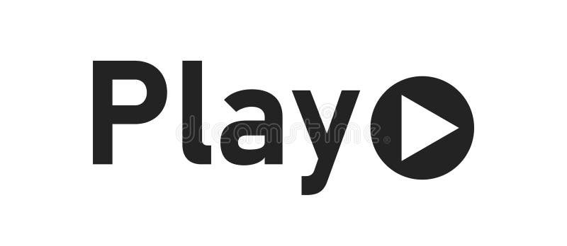 Play, Text Button. Logo Design. Play Icon Stock Vector - Illustration ...
