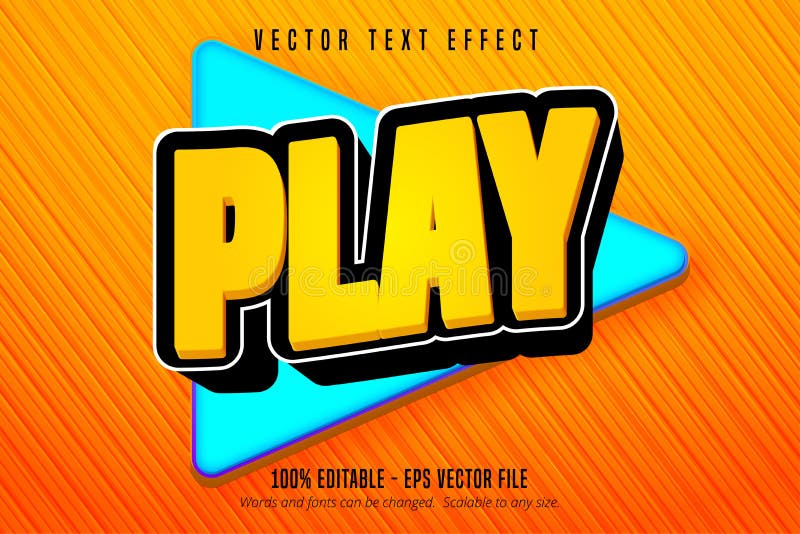 Play Text, Cartoon Style Editable Text Effect Stock Illustration ... Play Text, Cartoon Style Editable Text Effect Stock Illustration ...