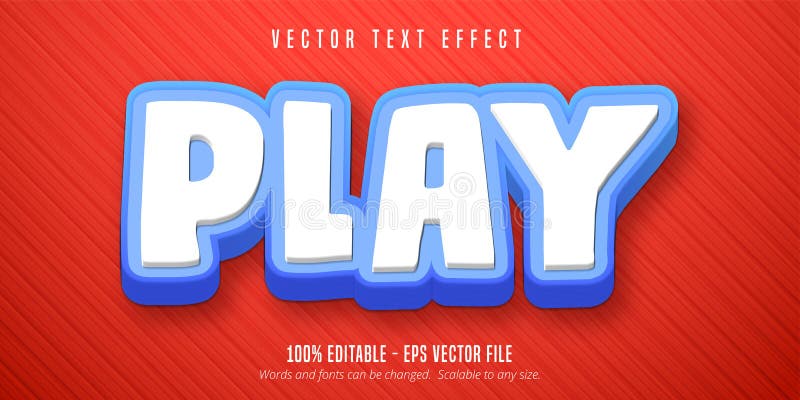 Play Text Effect, Editable Font Style Stock Vector - Illustration of ...
