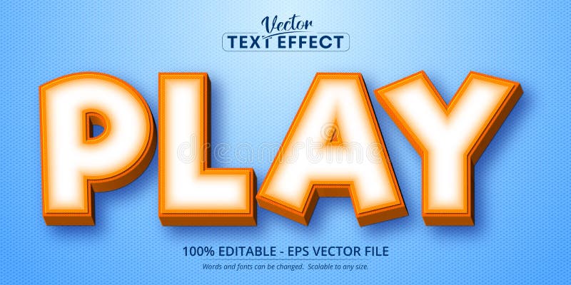 Play Text, Cartoon Style Editable Text Effect Stock Vector ...