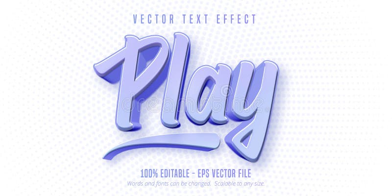 Play Text, 3d Green and Purple Editable Font Effect Stock Vector ...