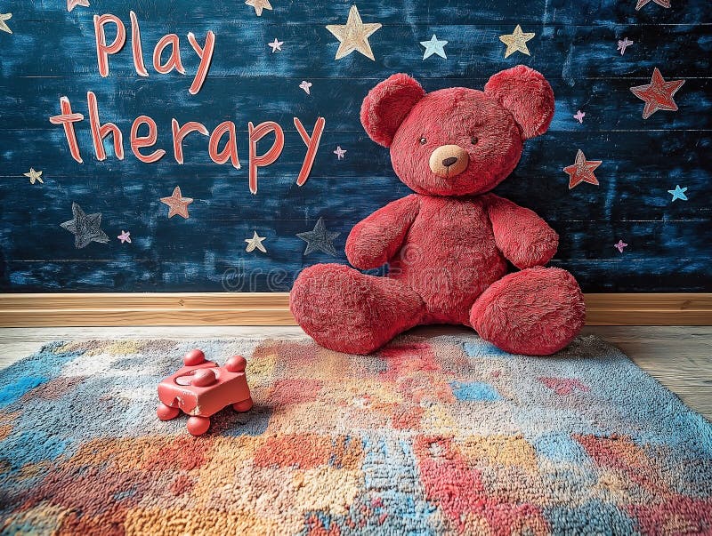 Play Therapy Text Written on a Blackboard. Stock Image - Image of kids ...