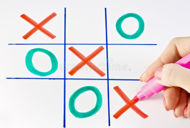 Play tic-tac-toe stock image. Image of irritation, hand - 11345015