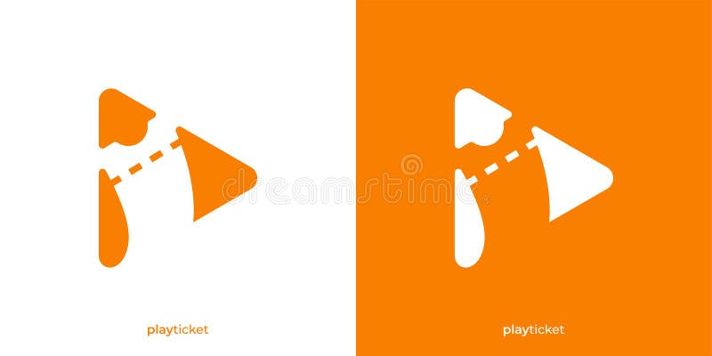 Simple Play Ticket Logo. Play Button Graphics and Ticket Icons Stock ...