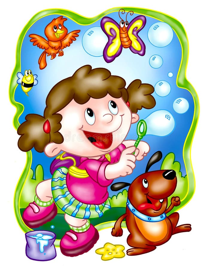 Play time stock illustration. Illustration of girl, cute - 52578995