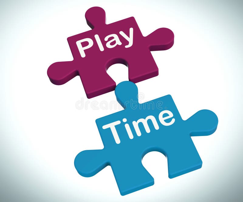 Play Time Puzzle Means Fun and Leisure for Children Stock Illustration ...