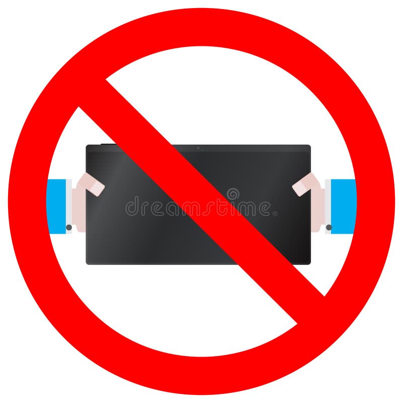 Play and use tablet ban stock illustration. Illustration of isolated ...