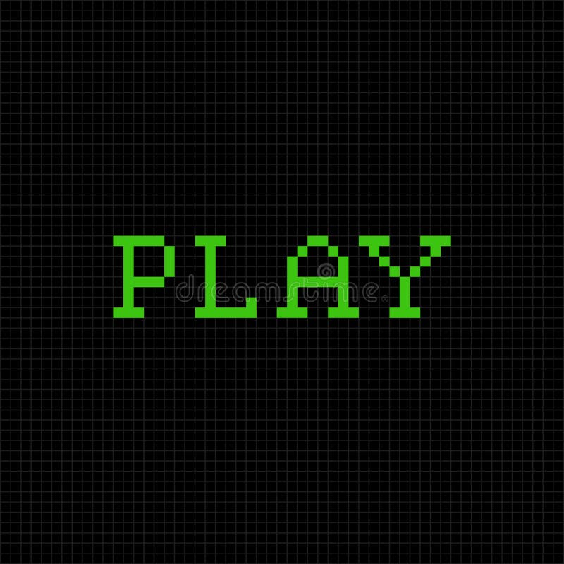 Play. Vector Pixel Text Message. Pixel Art Font Stock Vector ...